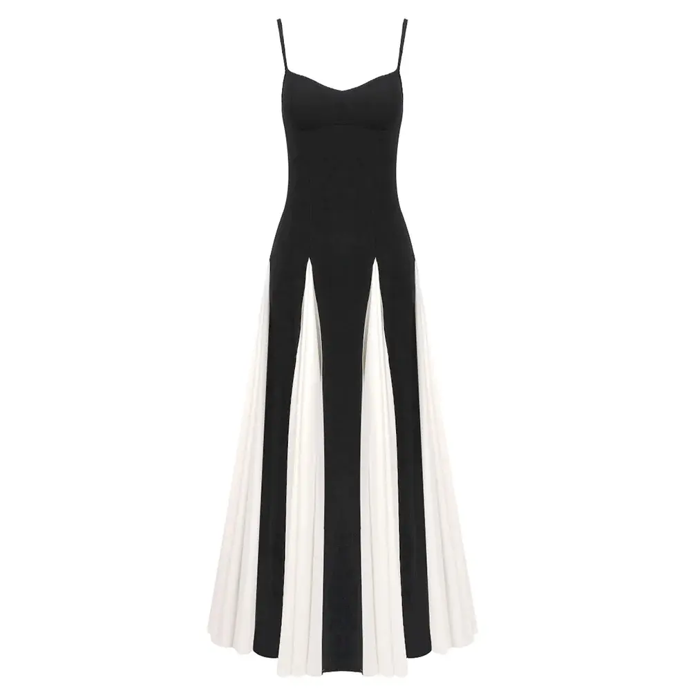 Sophia Black & White Maxi Dress – Artisio